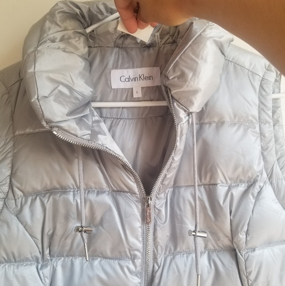 Calvin Klein | Jackets & Coats | Calvin Klein Metallic Silver Puffer ...